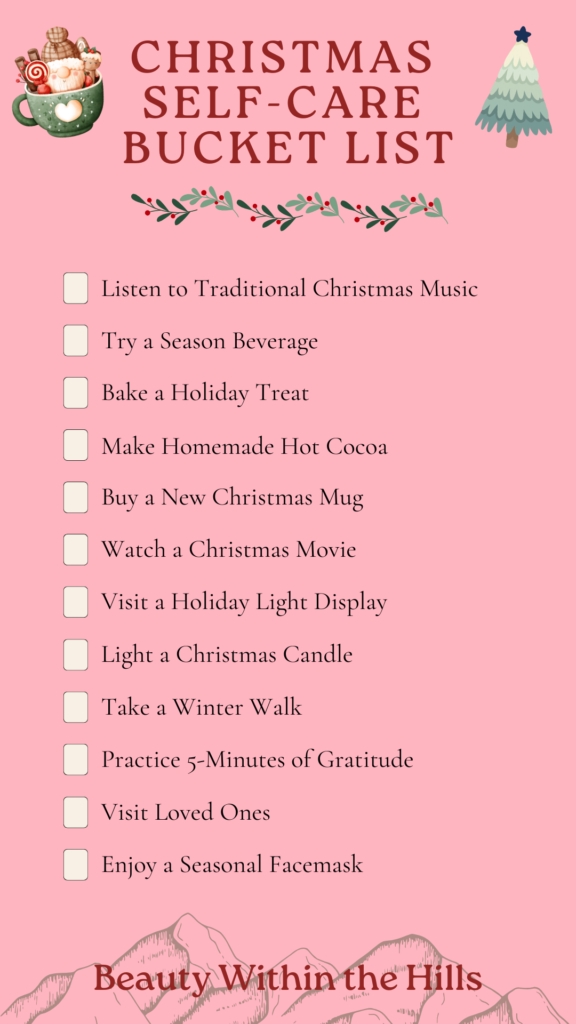 25 Days of Christmas Self-Care - Beauty Within the Hills