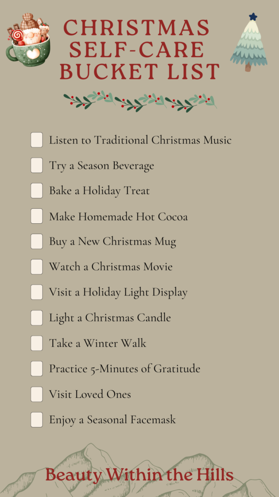 25 Days of Christmas Self-Care - Beauty Within the Hills